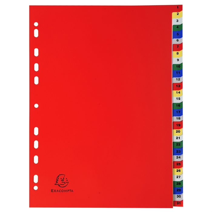 Register für Ordner und Ringbücher, aus PP, 31 Positionen, Taben 1-31 ...